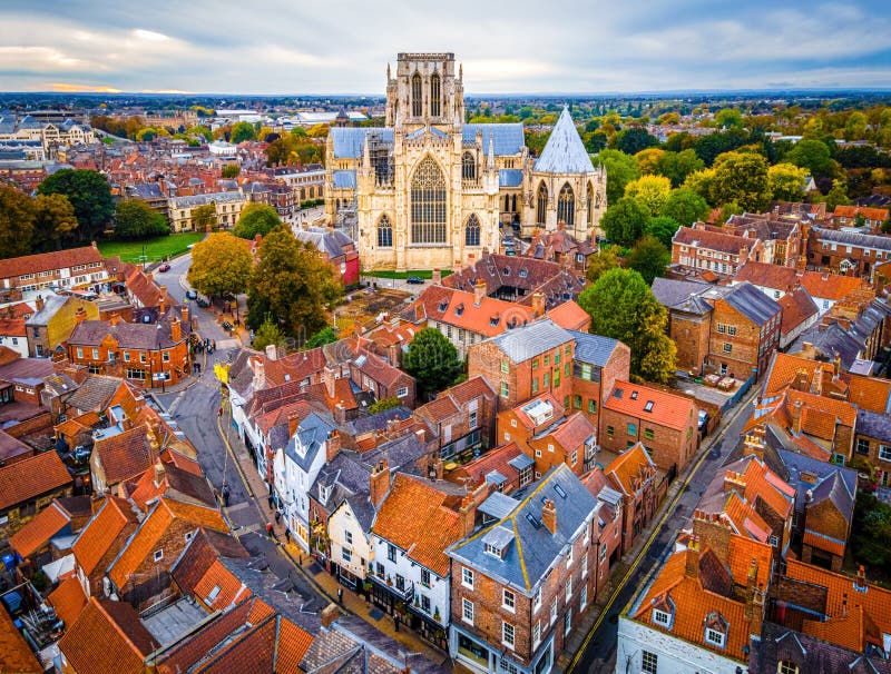Aerial View of York Minster in England Stock Image - Image of ...