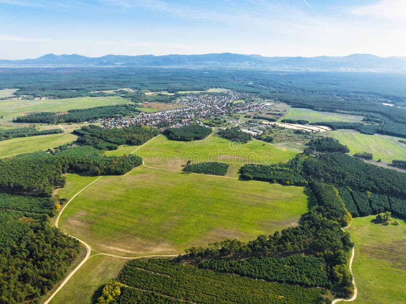Aerial View of Zahorie with Village Studienka Stock Image - Image of ...