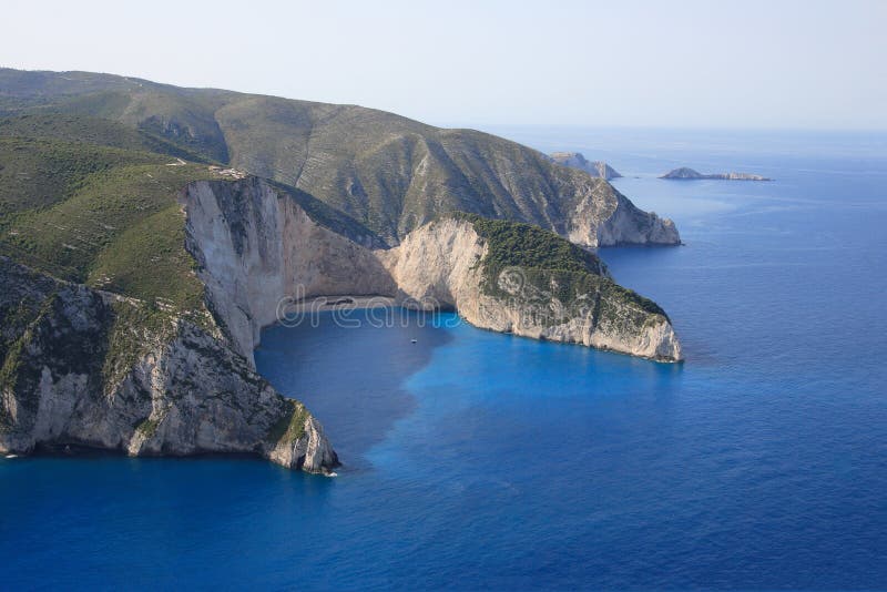 Aerial View on Zakynthos Island Stock Image - Image of navagio ...