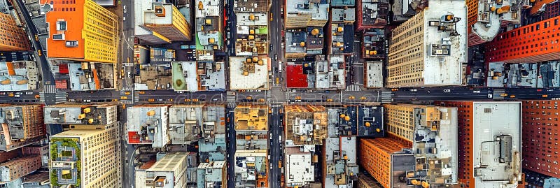 Aerial Views of Cityscapes Transformed into Abstract Patterns Stock ...