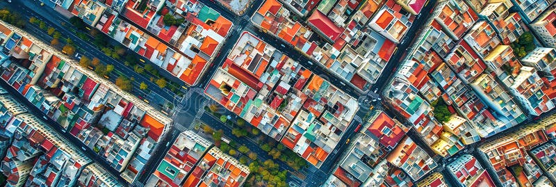 Aerial Views of Cityscapes Transformed into Abstract Patterns Stock ...