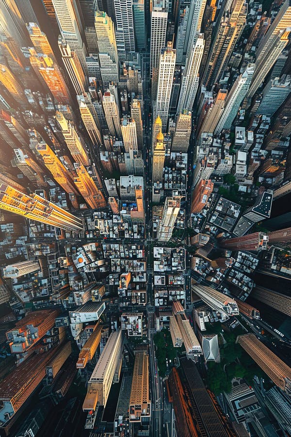 Aerial Views of Cityscapes Transformed into Abstract Patterns Stock ...