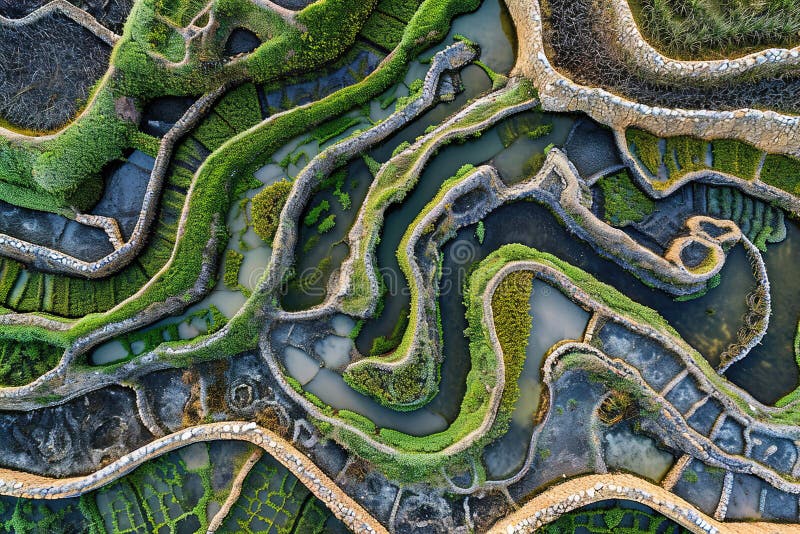 Aerial Views of Landscapes Transformed into Abstract Patterns Stock ...