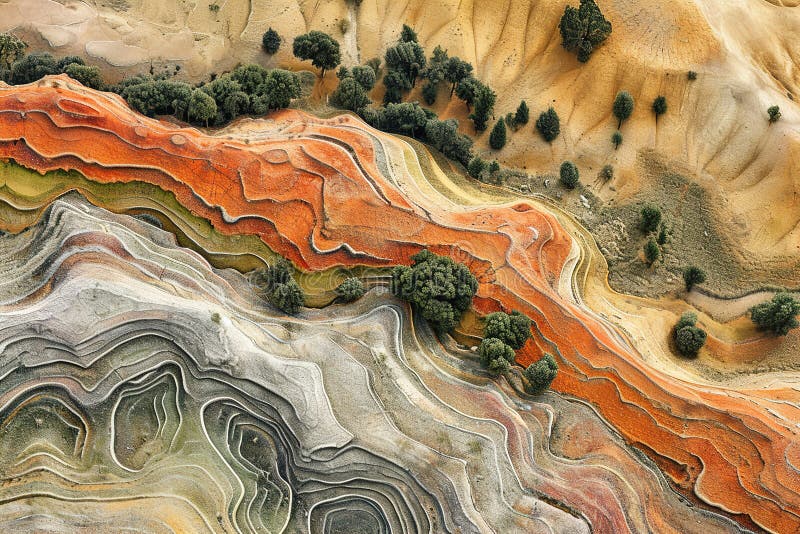 Aerial Views of Landscapes Transformed into Abstract Patterns Stock ...