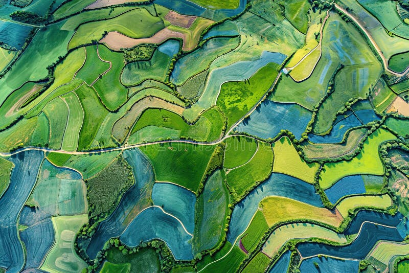 Aerial Views of Landscapes Transformed into Abstract Patterns Stock ...