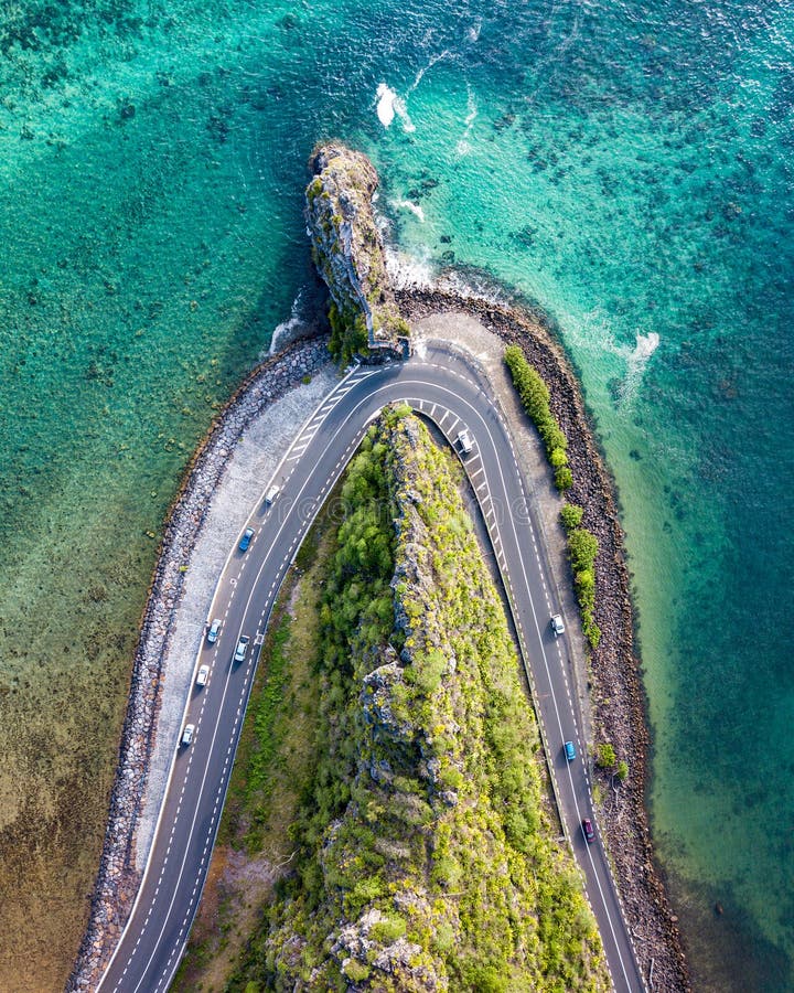 Maconde Point and Ocean, Aerial View. Cape in Mauritius Island Stock ...
