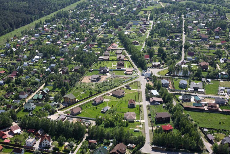 Aerial Views - Russian Village Intersection Stock Photo - Image of ...