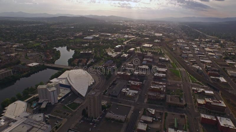 Aerial Washington Spokane stock video. Video of phantom - 68179389