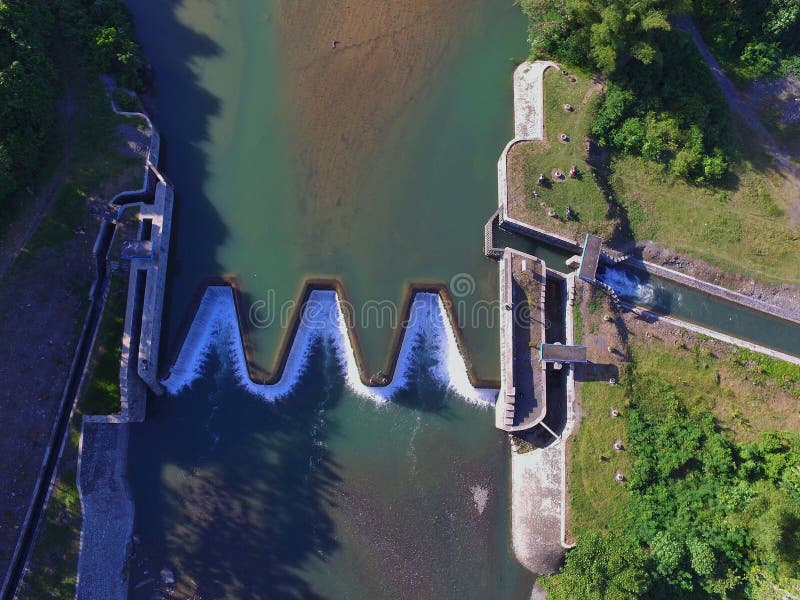 Aerial Water Dam View from Drone Stock Image - Image of view, aerial ...