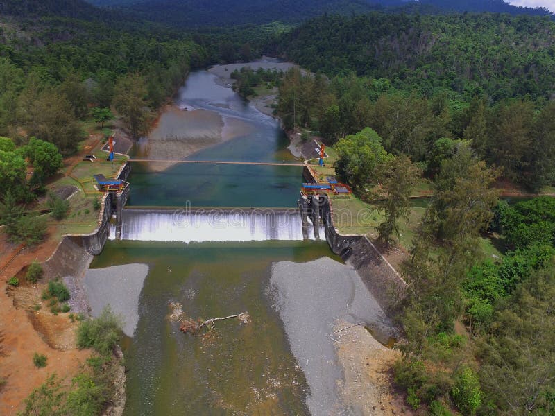 Aerial Water Dam View from Drone Stock Image - Image of aerial, drone ...