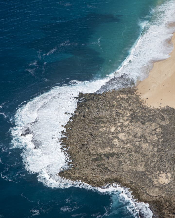 Aerial Wave on Beach stock image. Image of ocean, crashing - 95400693