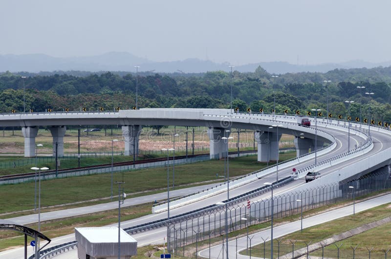 Aerial View of Modern Highway and Overpass. Stock Image - Image of asia ...