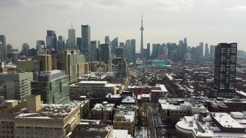 Aerial Winter View of Downtown Toronto 4K Stock Footage - Video of view ...