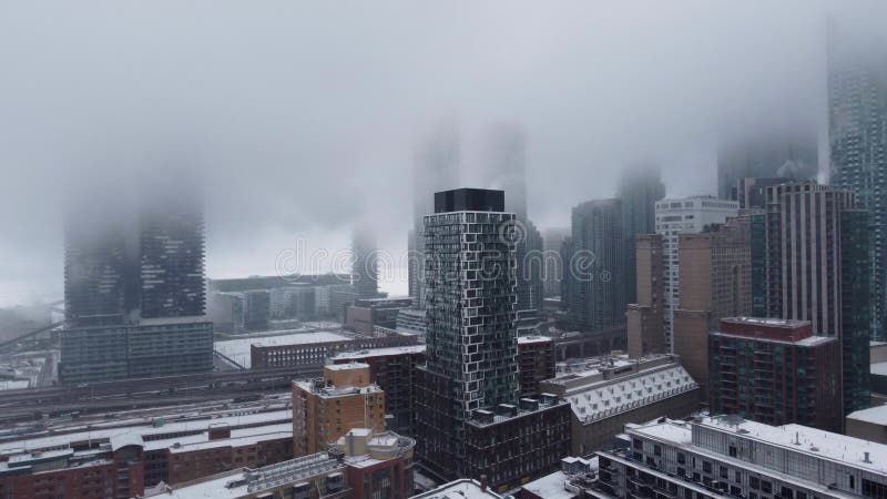 Aerial Winter View of Downtown Toronto with Skyscrapers 4K Stock Video ...