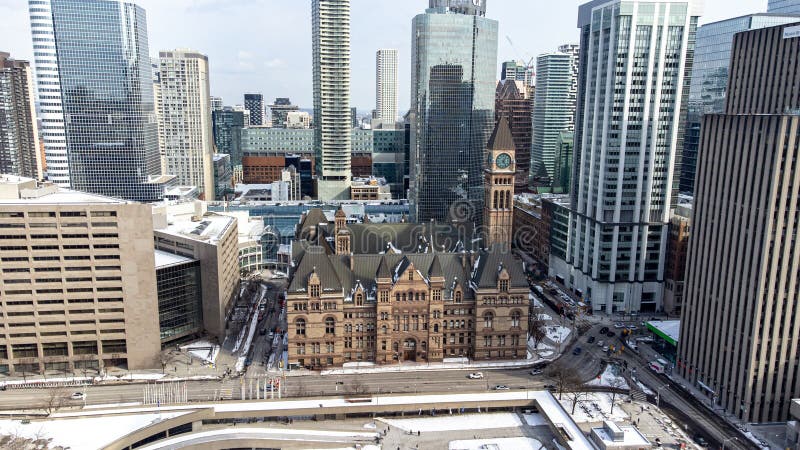 Aerial Winter View of Old City Hall in Toronto Stock Photo - Image of ...
