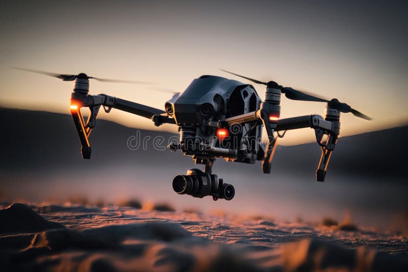 Aerial Wonders Drones in Action. AI Generated Stock Illustration ...