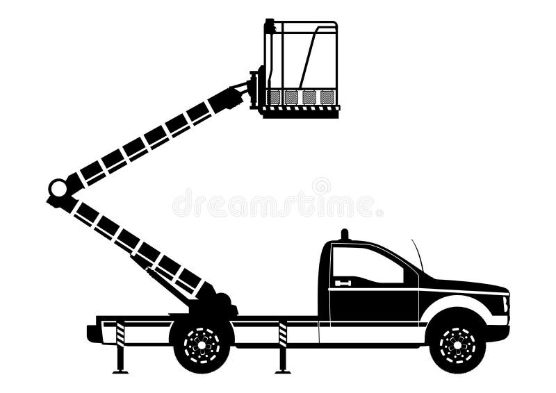 Aerial work platform. stock vector. Illustration of construction ...