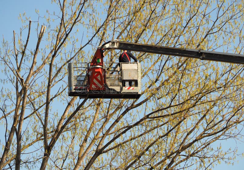 Aerial work platform stock photo. Image of device, unrecognisable ...