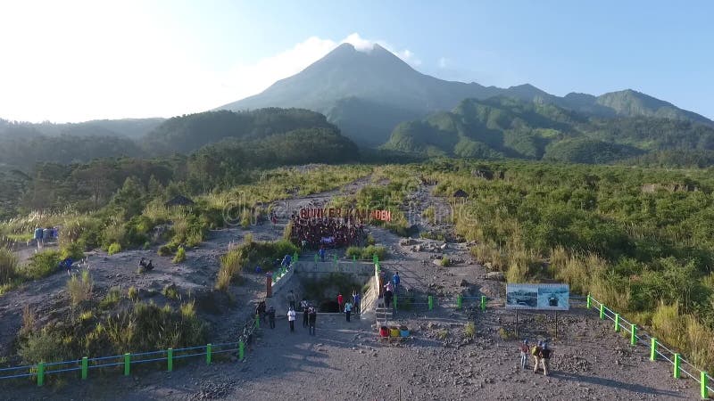 Aerials Bunker Kaliadem in Merapi Mountain. Stock Video - Video of ...