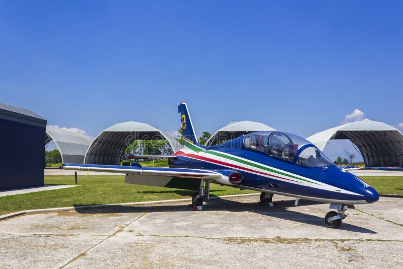 Aermacchi MB339 PAN Front View Editorial Stock Image - Image of colors ...