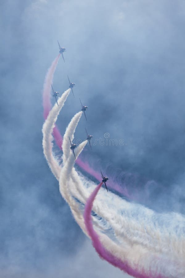 Aerobatic Team with Smoke Trails Stock Image - Image of fast, precision ...