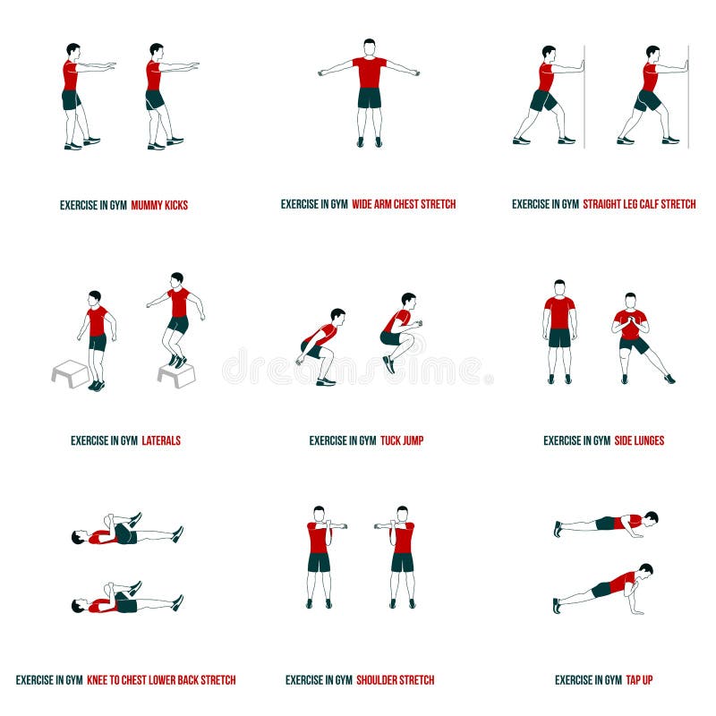 Aerobe und Trainingsikonen stock abbildung. Illustration von gesundheit ...