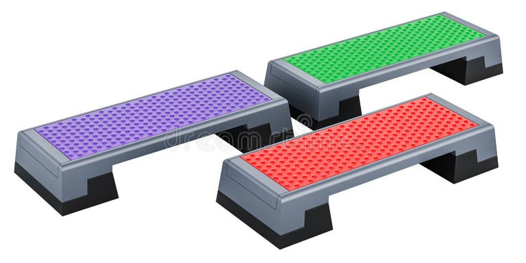 Aerobic Exercise Step Platforms with 2 Risers. Adjustable Workout ...
