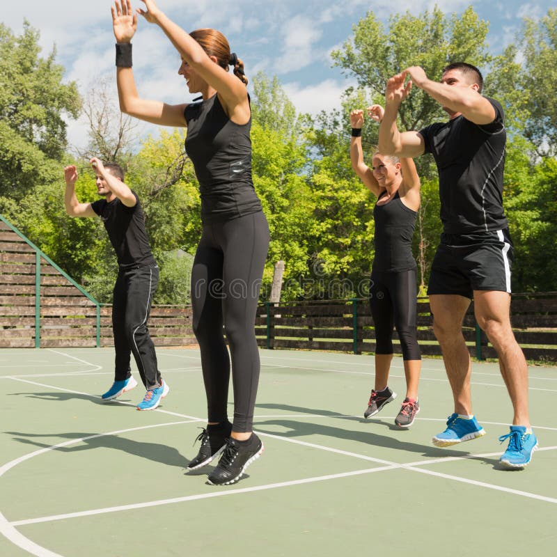 Aerobics in group in gym stock photo. Image of fitness - 17451466