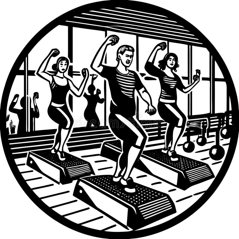 Aerobics Gym Exercise Vector Art Stock Vector - Illustration of cartoon ...