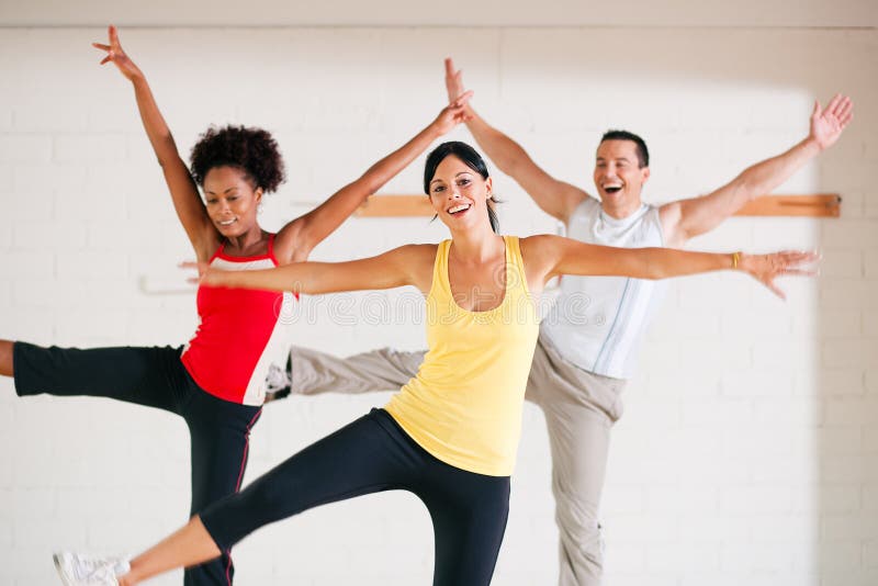 Aerobics training in gym stock photo. Image of person - 14085204