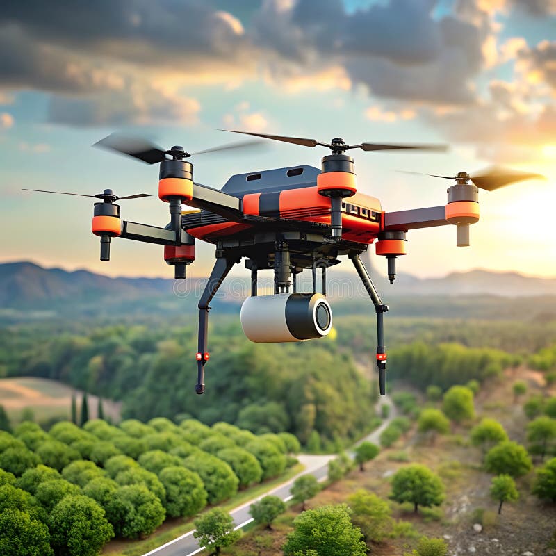 Futuristic Aerobotics Drone Stock Image - Image of futuristic, features ...