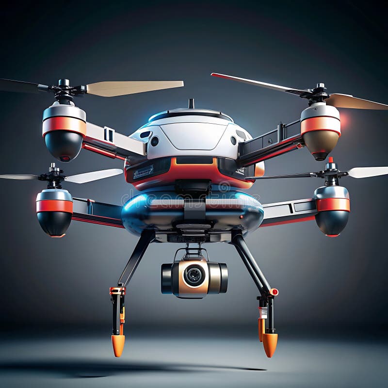 Futuristic Aerobotics Drone Stock Image - Image of helicopter, learning ...