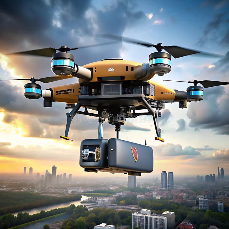 Futuristic Aerobotics Drone Stock Photo - Image of learning, edge ...