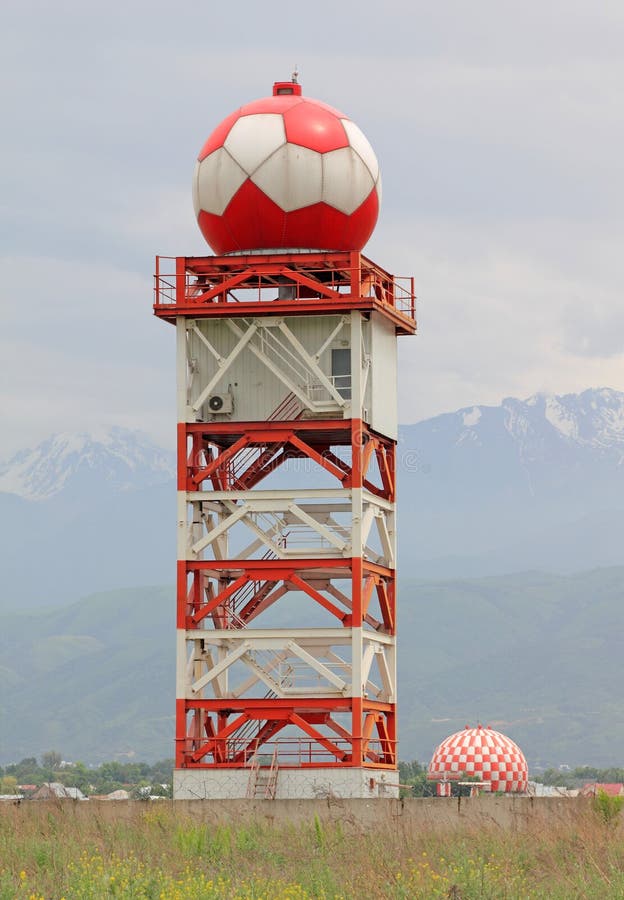 Aerodrome meteo radar stock image. Image of fence, cloud - 28332813