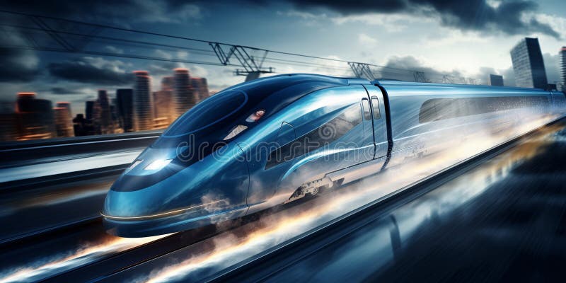 The Aerodynamic Shape Gives the Train High Speed. High Speed Transit ...