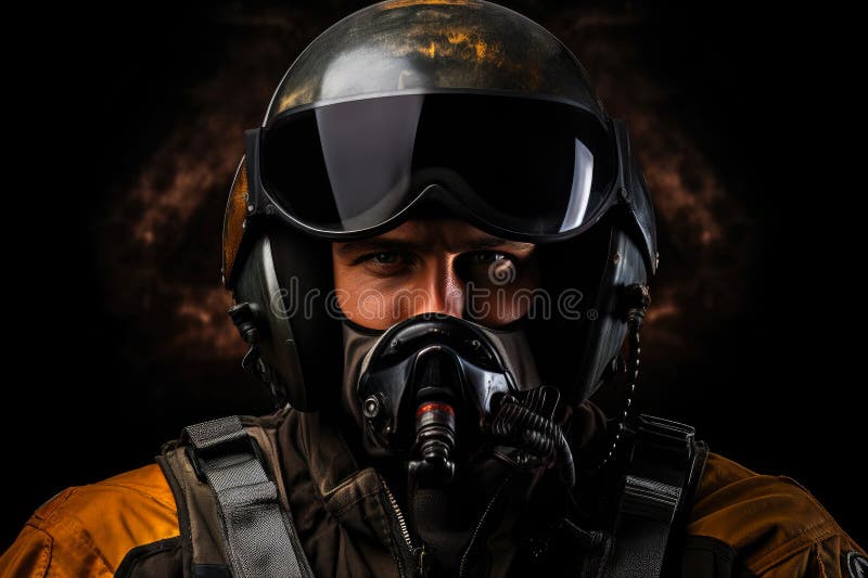 Aeronautic Aviator in Shadowed Flight Gear. Stock Illustration ...
