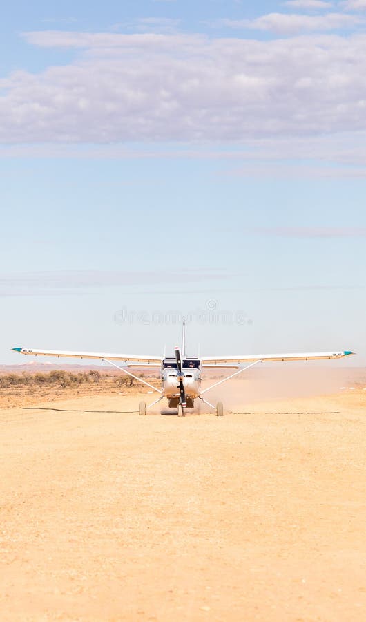 Aeroplane Landing in Outback Australia Stock Image - Image of ...