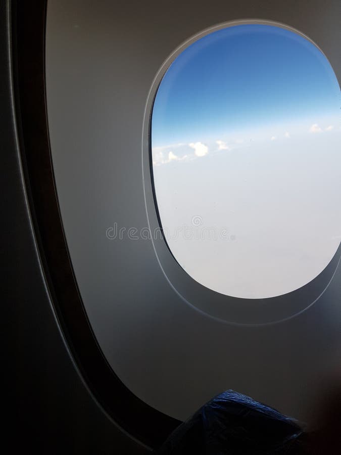Aeroplane Window in the Flight Stock Image - Image of gadget, room ...