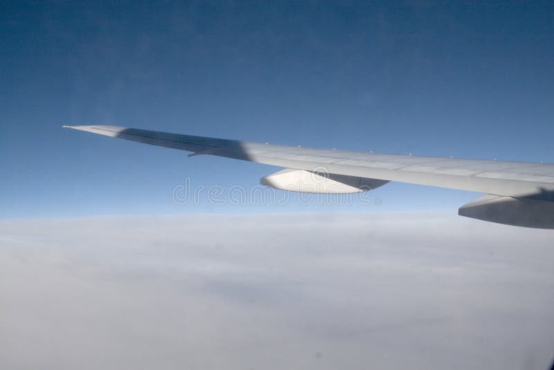 An Aeroplane Wing from a Jet Liner High Over the L Stock Image - Image ...
