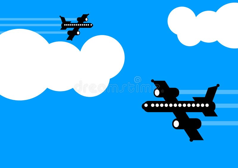 Aeroplanes Flying in Different Directions Stock Illustration ...