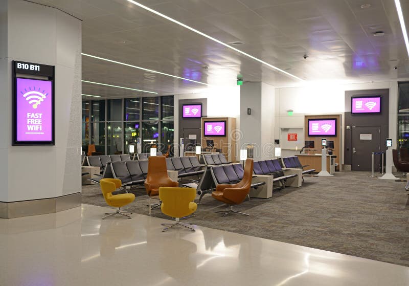 Aeroporto De San Francisco Sfo Harvey Terminal 1 Gate B10 B11 Imagem ...