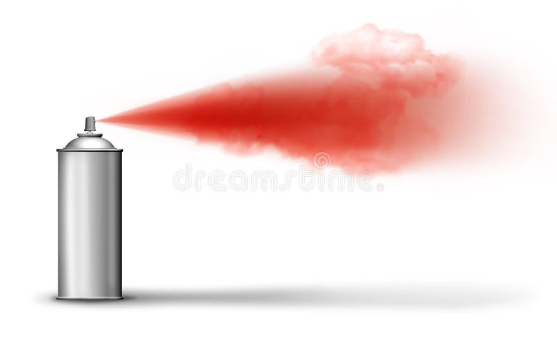 Aerosol Can Spraying Red Paint Stock Illustration - Illustration of ...