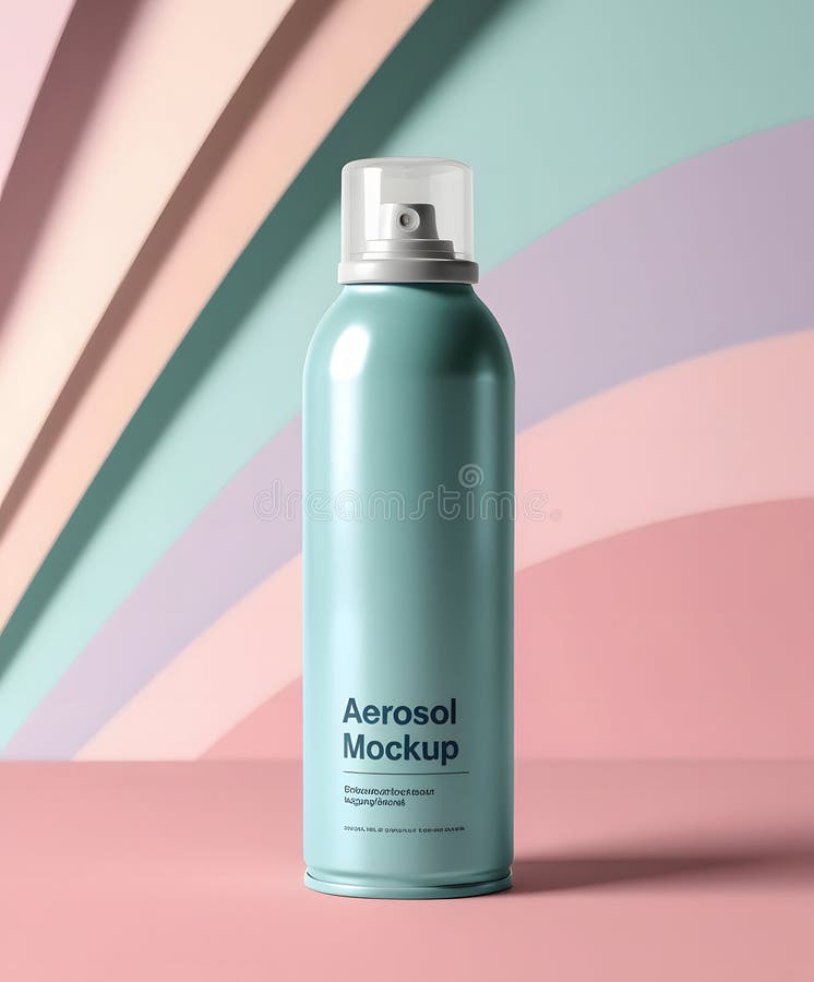 Aerosol Spray Can Mockup - Pastel Colors Stock Illustration ...