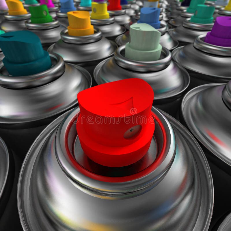 Aerosol-Spraydosen stockbild. Bild von farben, gemalt - 2844019