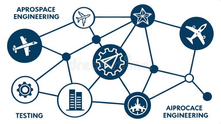 Aerospace Engineering Icons, Representing Technology and Innovation ...