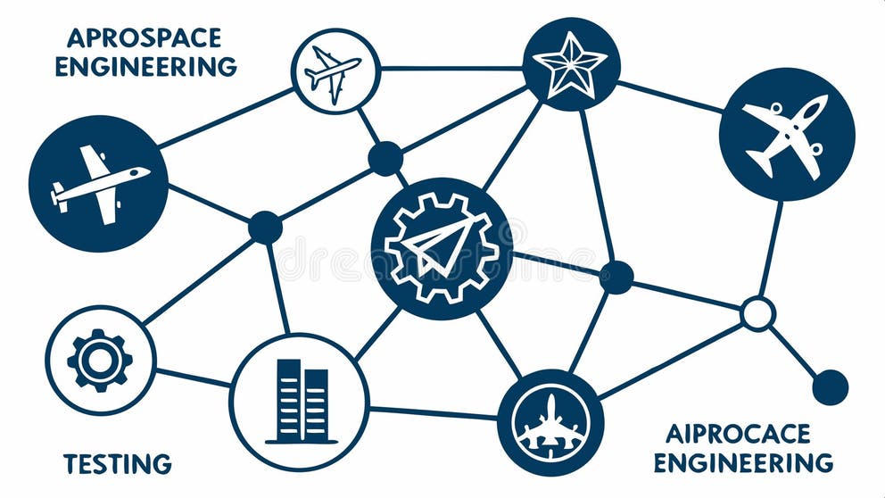 Aerospace Engineering Icons, Representing Technology and Innovation ...