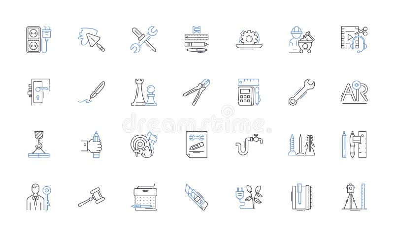 Aerospace Engineering Line Icons Collection. Aerodynamics, Propulsion ...
