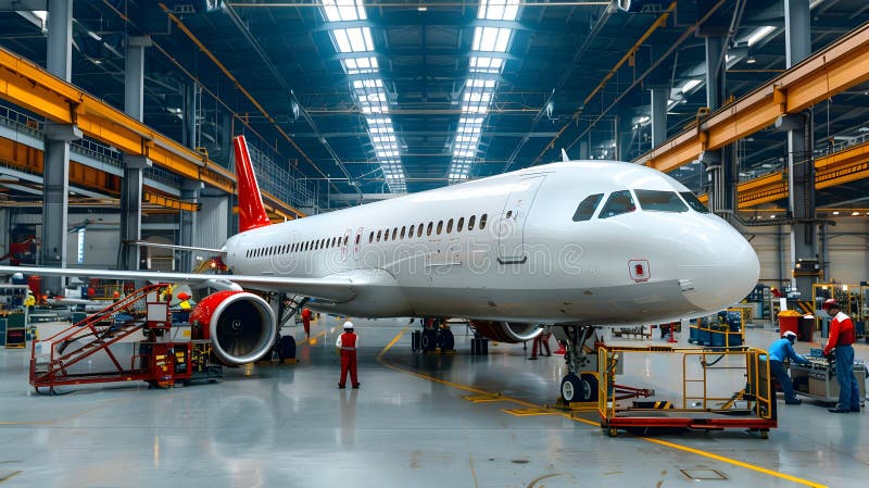 Airplane Maintenance Hangar Stock Photo - Image of construction ...