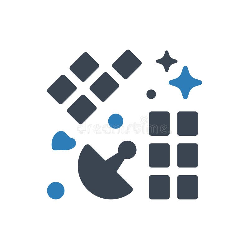 Aerospace Satellite Debris Icon Stock Vector - Illustration of earth ...