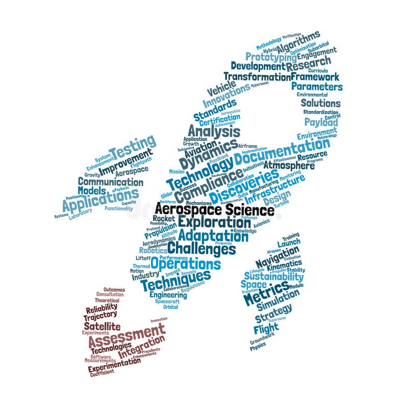 Aerospace Science Word Cloud Stock Illustration - Illustration of ...